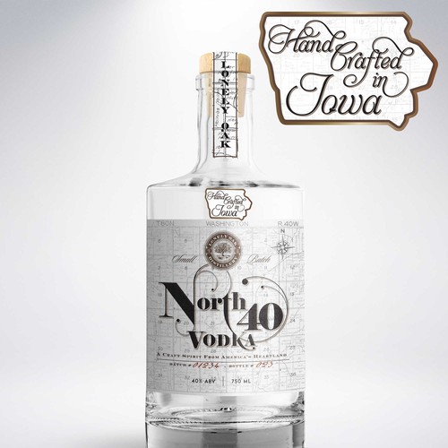Made in Iowa sticker for our North 40 Vodka | Sticker contest