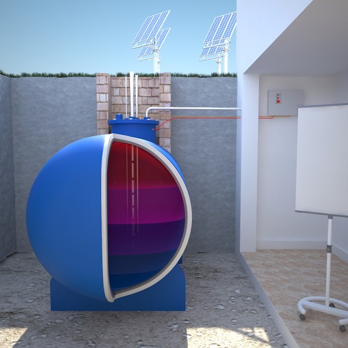 3d rendering of a tank with a isolation and a liner | Illustration or ...