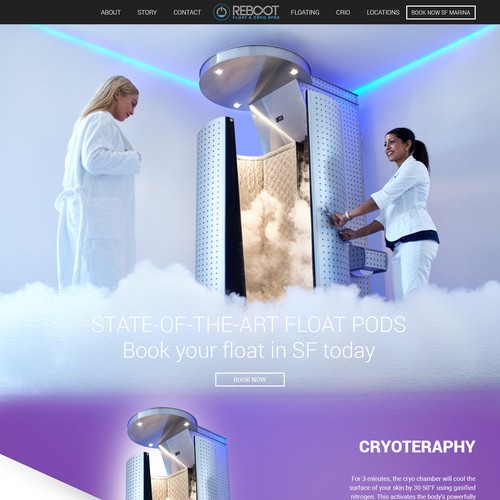 Reboot Float & Cryo Spa Webpage Redesign | Web page design contest