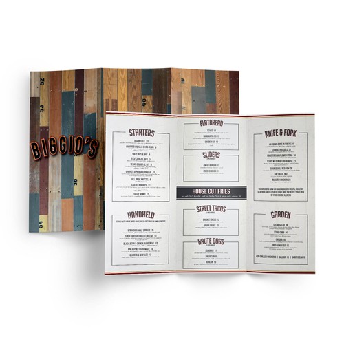 Menu Design for High-End Sports Bar | Menu contest