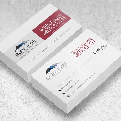 Create a co-branded business card for a mobile healthcare provider and ...