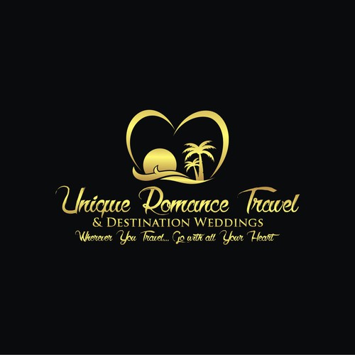 Create a LUXURY ROMANCE TRAVEL AGENCY identity targeting the wedding ...