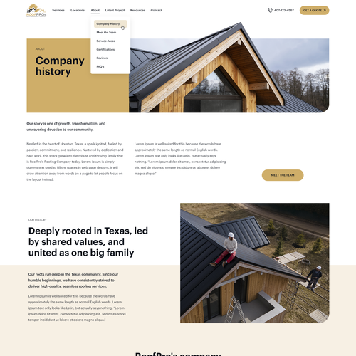 Designs | Standout Roofing Company Website Design. | Web page design ...