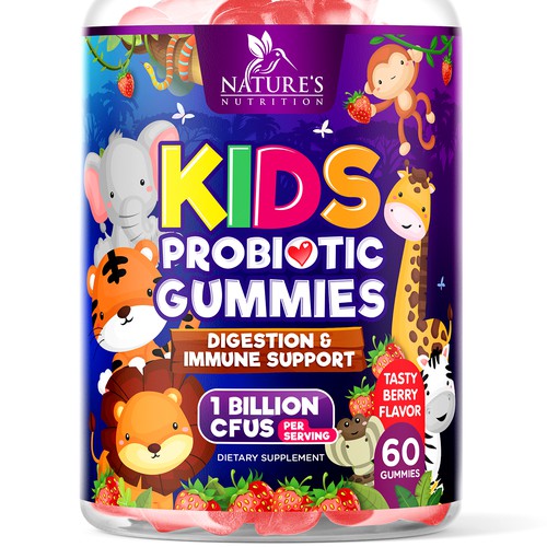 Designs | Cute Kids Probiotic Gummies Design needed for Nature's ...