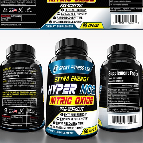Strong,Clean,Bold, Hardcore Label Design for a new Fitness Supplement ...