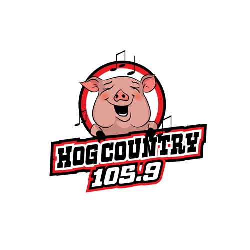 Fun radio station logo featuring a pig. Country Hog 105.9 | Concours ...