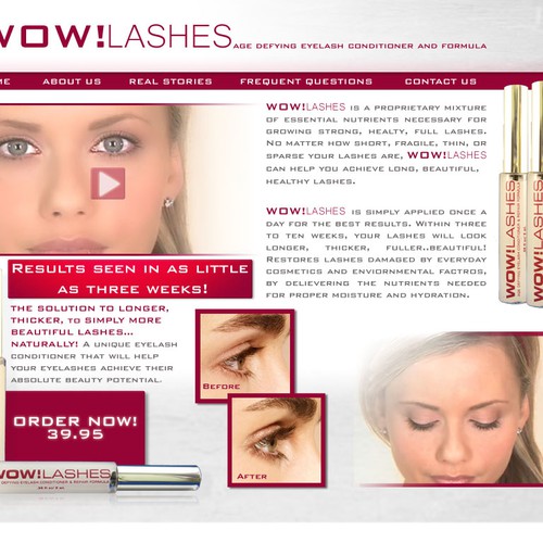 Wow! Lashes, Hollywoods lash Secret needs website design | Web page ...