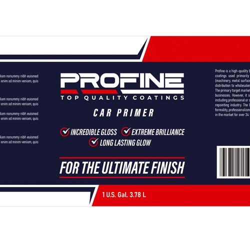 Designs | Label for our professional automotive and industrial coatings ...