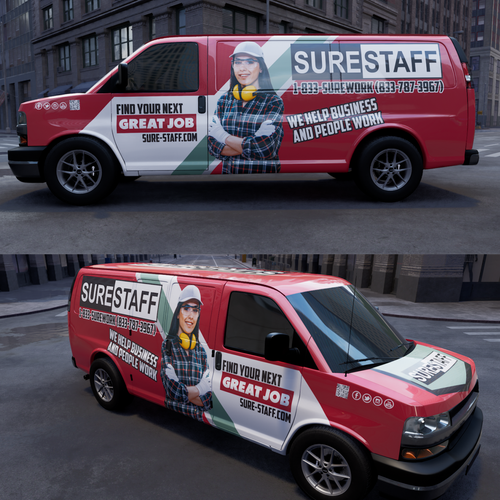 Designs | Surestaff Recruiting & Transportation Van Wrap - Eye-popping ...