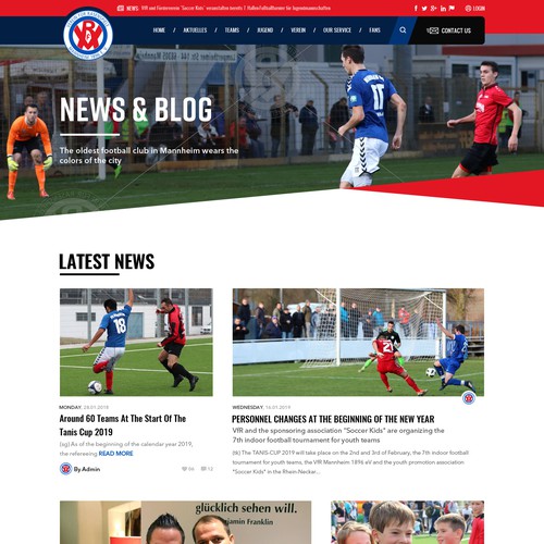Designs | Create a Redesign for a Soccer Club Website | Web page design ...