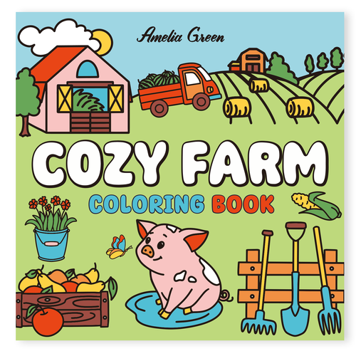 Designs | Top Notch Front Cover for: Cozy Farm Coloring Book | Book ...