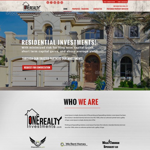 Residential Real Estate Investment Website | WordPress theme design contest