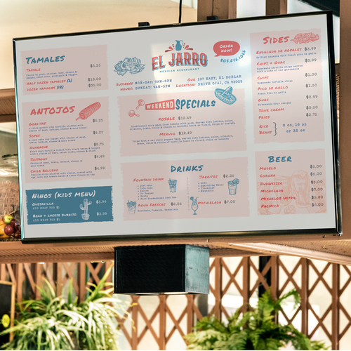 Designs | Fun Retro Mexican Menu | Menu contest