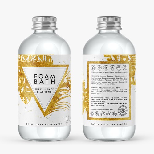 Foam Bath Bottle Labels | Product label contest