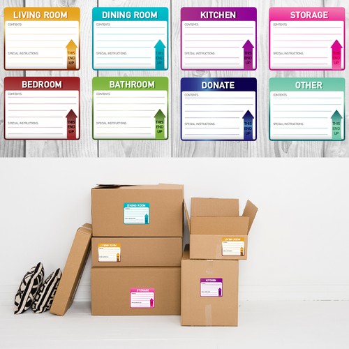 Create printable moving box labels for Uncle Bob's. | Postcard, flyer ...