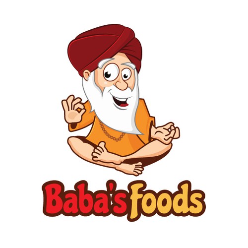 Create a fun character with a logo instantly recognisable for Baba,s ...