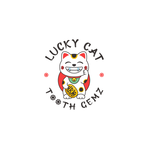 Designs | Lucky Cat Tooth Gemz illustration for a tooth jeweler! | Logo ...