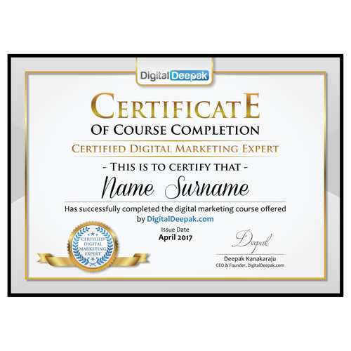 Create a Certificate Design for an Online Course | Other design contest