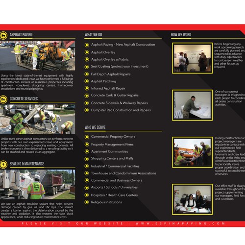 Tri-fold Brochure for paving company | Brochure contest
