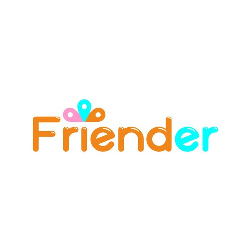 CREATE FUN, PLAYFUL AND COLORFUL LOGO "FRIENDER," THE NEXT TINDER ...