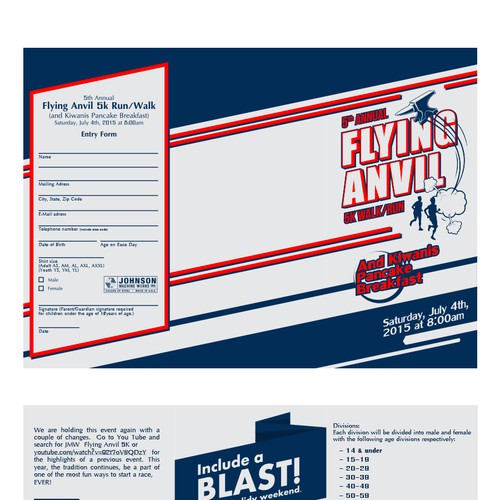 Flying Anvil 5k Registration | Postcard, flyer or print contest