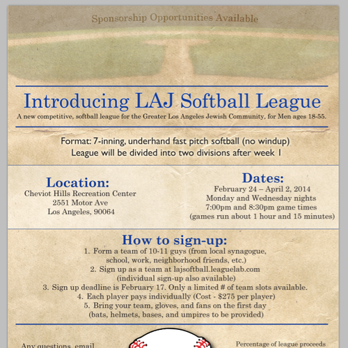 Create a simple, yet appealing flyer for a new private softball league ... Create a simple, yet appealing flyer for a new private softball league ...
