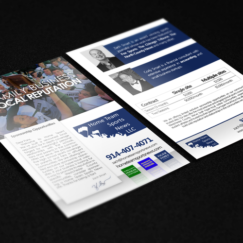 Create a Sponsorship brochure for a local sports news outlet | Postcard ...