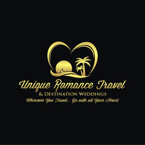 Create a LUXURY ROMANCE TRAVEL AGENCY identity targeting the wedding ...