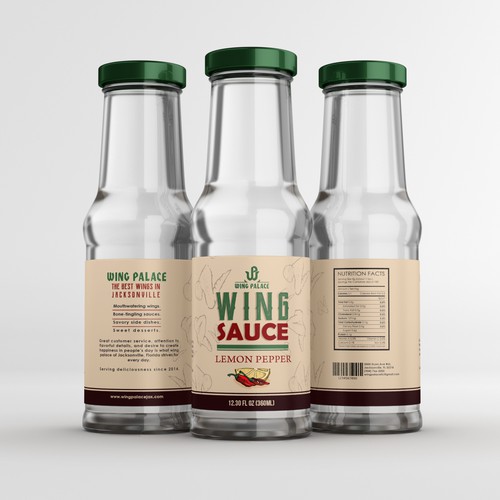 Design eye catching Lemon Pepper Sauce bottle Label | Product label contest