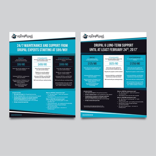 Create an attractive TWO-SIDED (HALF PAGE) FLYER for myDropWizard to ...