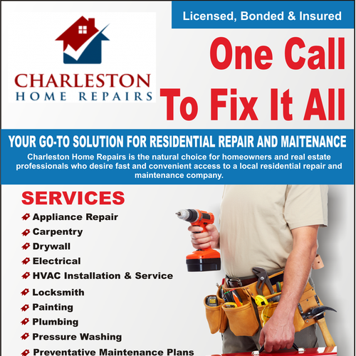 Create a stylish marketing flyer for a new home repair company ...
