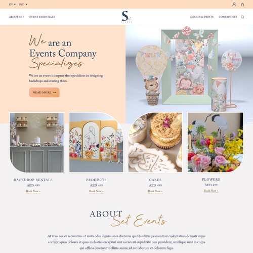 Designs | Develop an elegant website for a creative backdrops rental ...