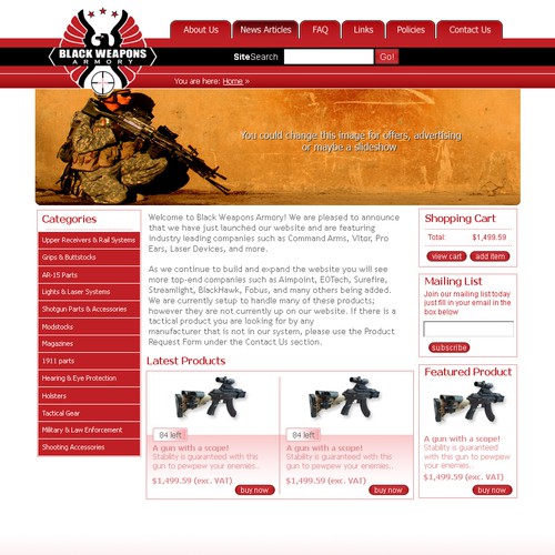Tactical Firearms Accessories & Tactical Gear Ecommerce Layout ...