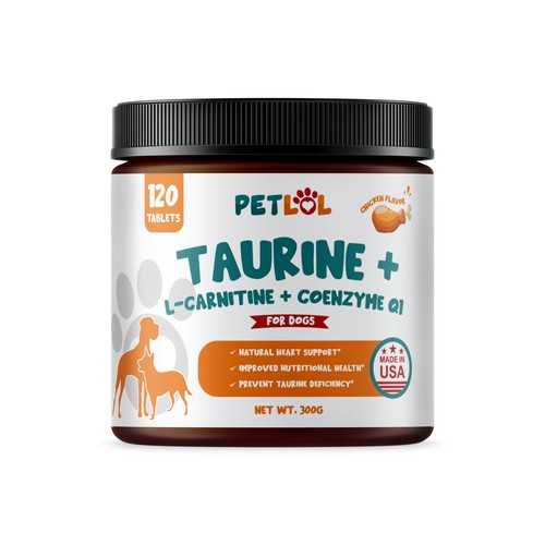 Designs | Taurine Complex for dogs | Product label contest