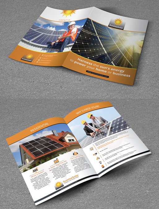 Create a solar energy brochure for Sunrise Solar | Brochure contest
