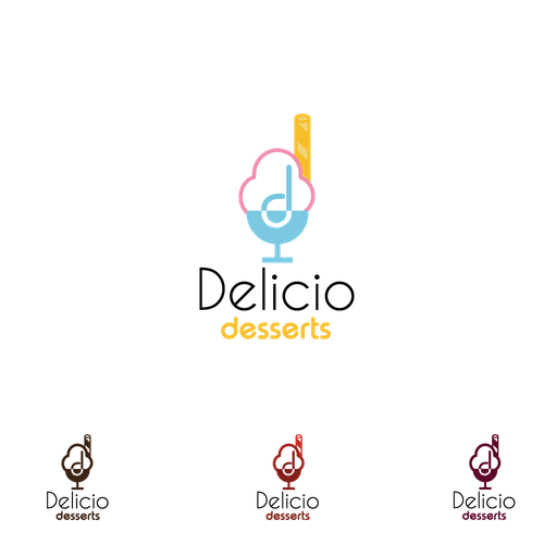 Creer un logo pour la marque de dessert Delicio, bientot disponible ...