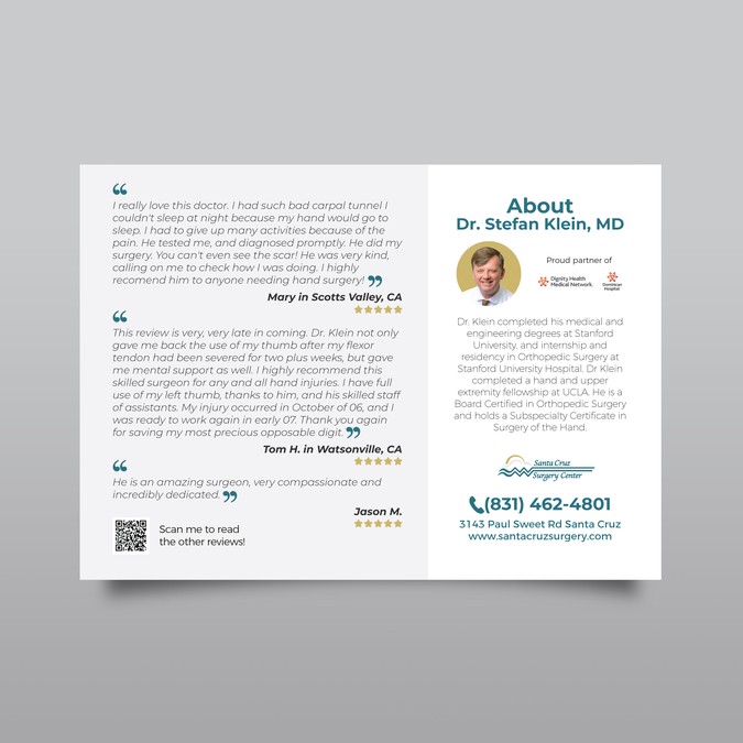 Postcard referral card for orthopedic surgeon | Postcard, flyer or ...