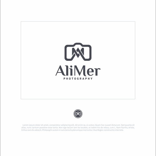 Create a sophisticated logo for the gallery art of AliMer Photography ...