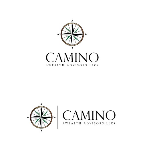 Create a classic elegant compass rose logo for Camino Wealth Advisors ...