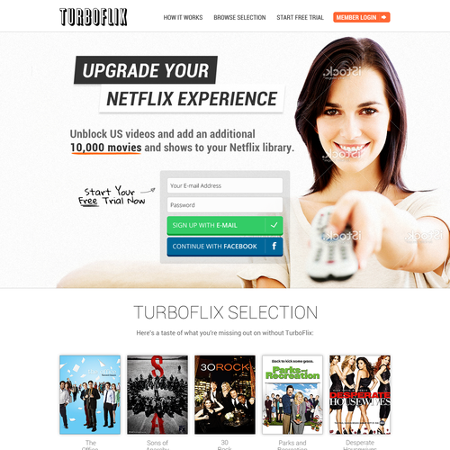 Designs | TurboFlix needs a homepage for its premium video streaming service | Web page design ...