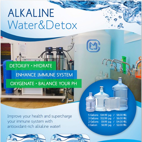 New Alkaline Water store flyer | concurso Postal, flyer o impreso