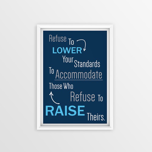 Poster "Refuse to lower your standards to accommodate those who refuse ...