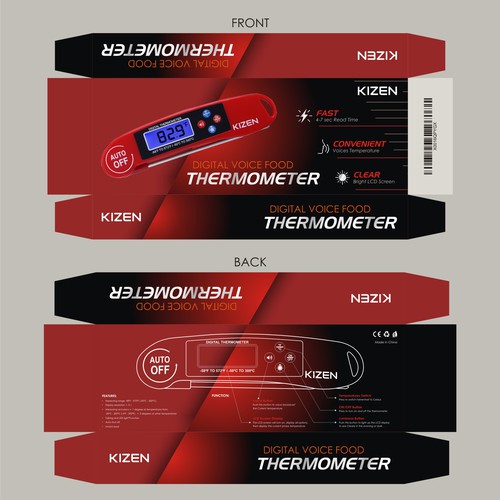 Creative Packaging Label Design for Talking Digital Thermometer ...