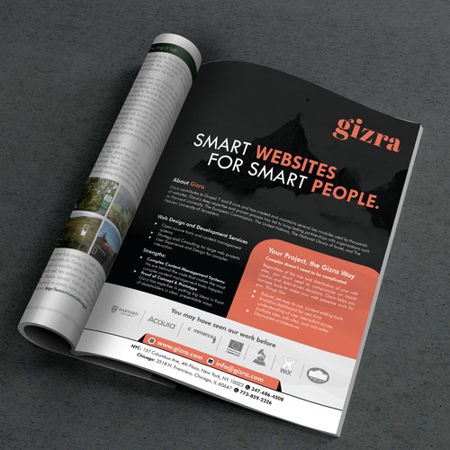 One Page Print Ad for Web Development Company | Postcard, flyer or ...