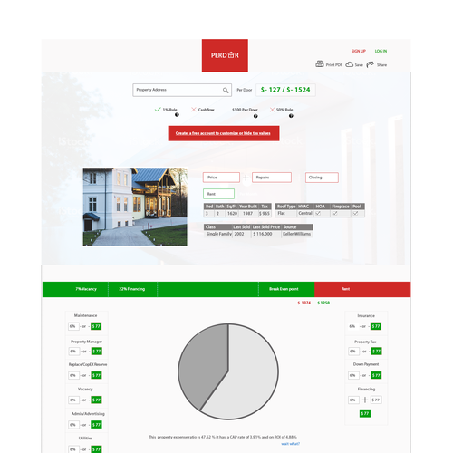 Simple and Clean Real Estate Calculator Website | Web page design contest