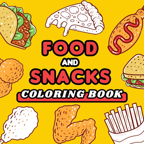 Designs | Square Cover for Food & Snacks Coloring Book | Book cover contest