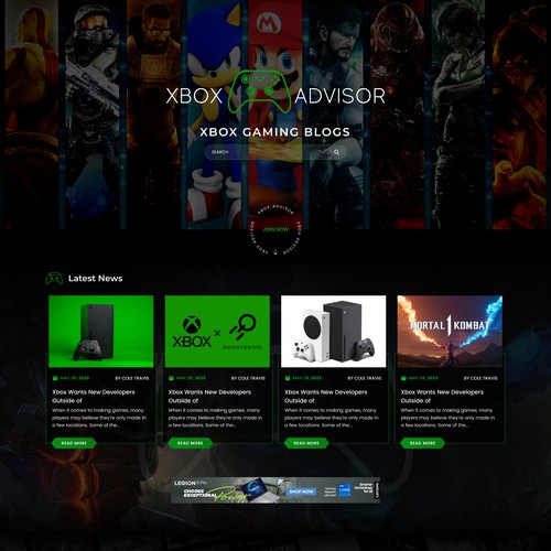 Designs | Require a modern and creative website design for a Xbox ...