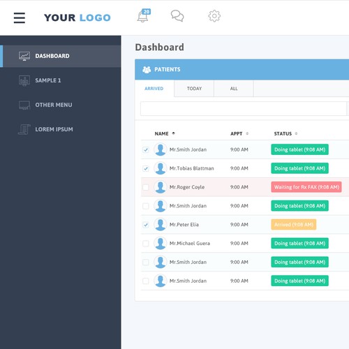 Design a patient status dashboard | Other web or app design contest