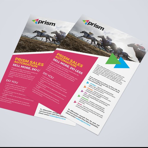 Design an eye-catching single page brochure for horse racing technology ...