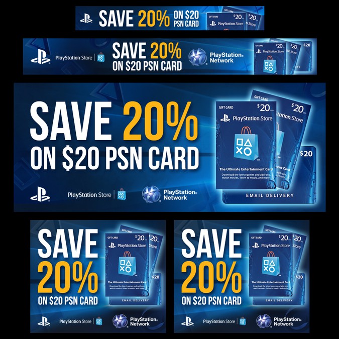 Create Playstation Network $20 Card Banners | Banner ad contest